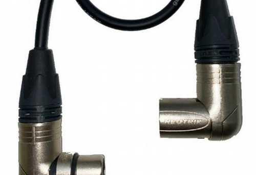 Кабель GS-PRO XLR3M-R угловой - XLR3F-R угловой 3