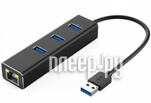 Хаб USB KS-is USB 3.0 RJ45 LAN Gigabit KS-405