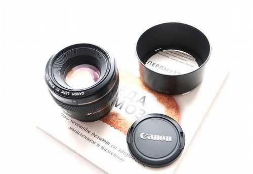 Объектив Canon EF 50 f1.4 USM (sn2053) +бленда