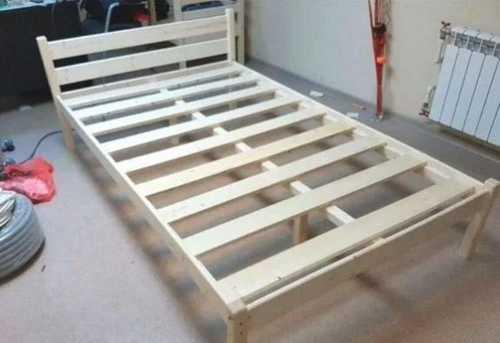 2"Спальная кровать из дерева (сосна - массив)
