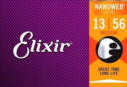 Струны для гитары Elixir 16102 NanoWeb Medium 13-5