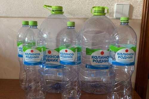 Пустые пластиковые бутылки от воды 1,5 л; 2 л; 9 л