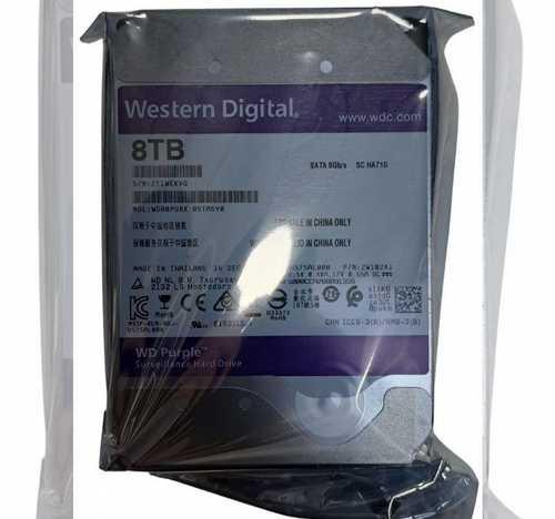 Жесткие диски 8Тб HDD WD Purple 8tb для видеонаблю