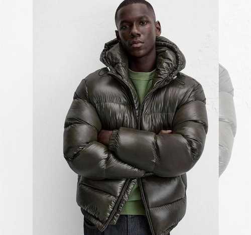 Пуховик Zara Moncler зелёный