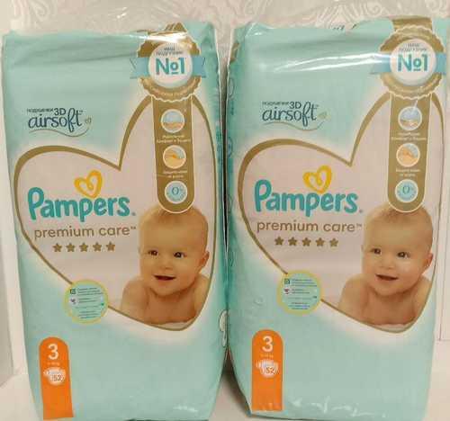 Подгузники Pampers premium care 3