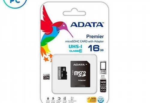 Флеш карта microSD 16GB adata Premier (SD адаптер)