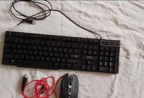 Клавиатура игровая + мышка defender tor