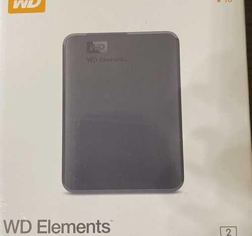 Новый HDD переносной жёсткий диск WD elements 1 tb