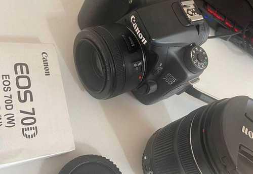 Canon 70D комплект+объективы и аксессуары