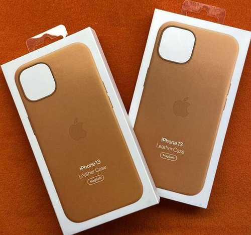 iPhone 13 Leather Case Golden Brown (New)