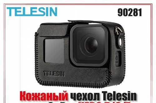 Черный кожаный чехол Telesin для GoPro hero 5/6/7