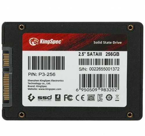 SSD накопитель kingspec P3-256 256гб, 2.5"