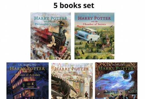 Harry Potter illustrated 5 bookes