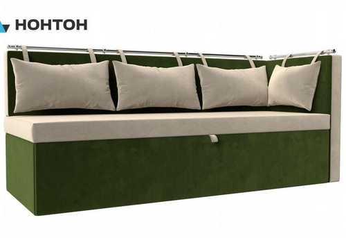 Кухонный диван Метро с углом микровельвет бежевый