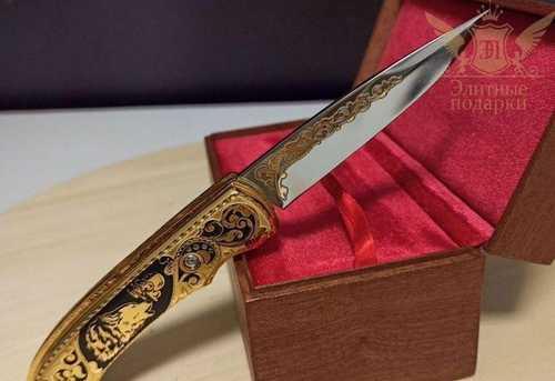 Сувенирный нож складной ручной работы волк