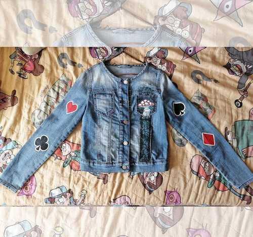 Джинсовая куртка для девочки 8-10 лет (140 см)