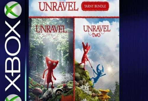Unravel two + unravel yarny bundle