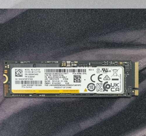 Скоростная SSD M2 NVMe 2280 Samsung PM9A1 512GB