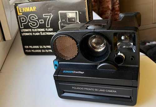 Polaroid Sonar OneStep + Вспышка Lenmar PS-7