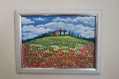 Картина "Маковое поле в Тоскане"