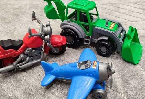 Полесье самолёт, мотоцикл и трактор игрушки
