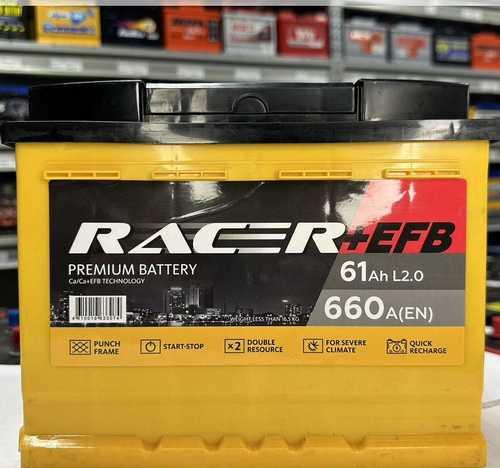 Аккумулятор Racer EFB 61 Ач 660 А обр