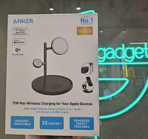 Anker 3-в-1 Wireless Charging Station Black