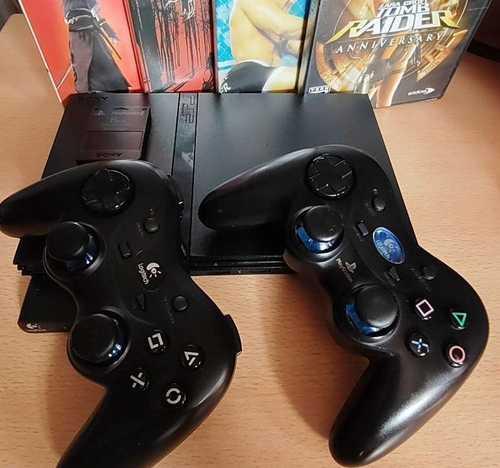 Sony playstation 2 slim чипованная   60 игр