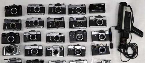 Фотоаппараты (24 штуки) и видеокамера №1