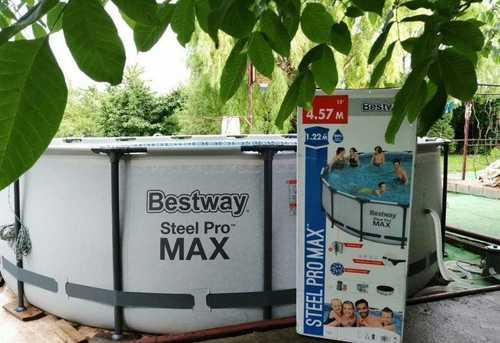 Бассейн 457х122 Bestway с комплектом серый