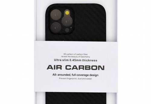 Чехол на iPhone 12 "Air carbon" черный