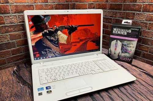 Белоснежный ноутбук Toshiba 4 ядра/GeForce/17*3
