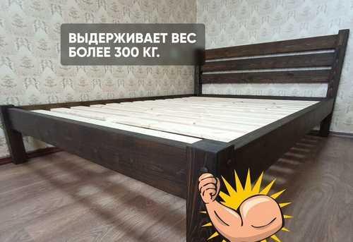 Кровать из массива 200x200 / выдерживает более 300