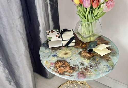 Журнальный стол (слэб с цветами)