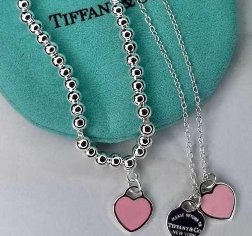 Браслет из бусин и колье Return to Tiffany pink