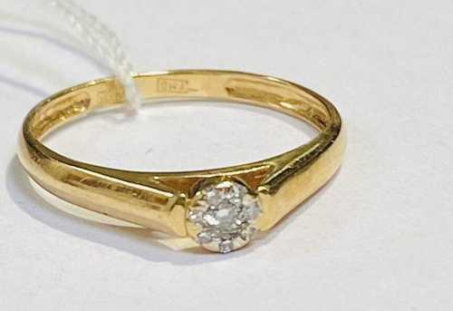 Золотое кольцо с бриллиантом (11350)*
