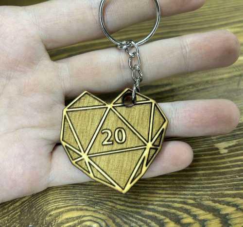 Деревянный брелок днд dnd d20