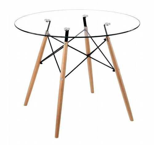 Стол обеденный Eames 100 см, стеклянный