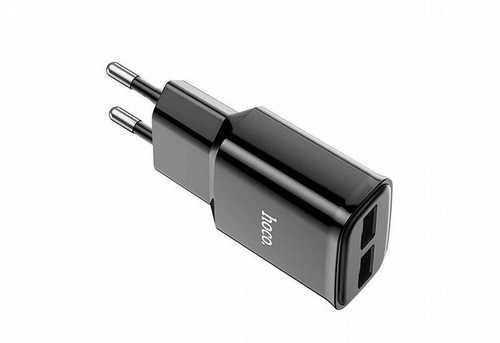 Блок питания hoco C88A 2xUSB 2.4A+Lightning черный