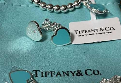 Tiffany hearts love браслет серьги колье комплект
