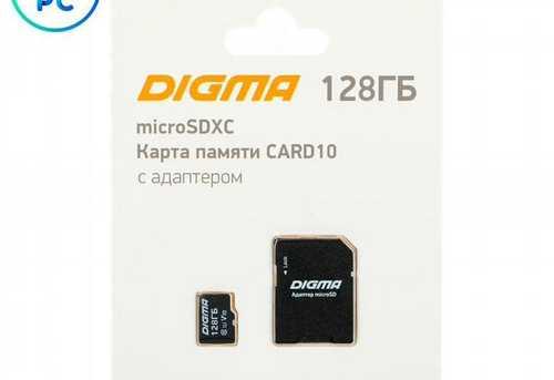 Флеш карта microSD 128GB Digma card10 (SD адаптер)