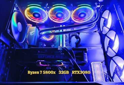 Мощный системный блок Ryzen 7 5800x/32Gb/RTX3080