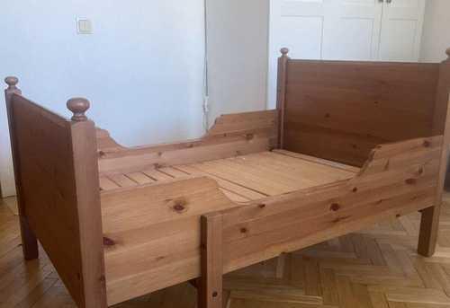 IKEA Лексвик/Раздвижная кровать+матрас+реечное дно