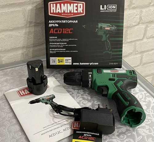 Шуруповерт аккумуляторный Hammer ACD12/2С (новый)