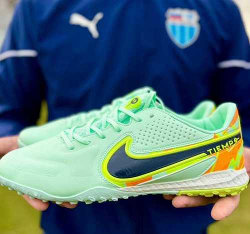 Сороконожки Nike Tiempo Legend 9 Light Green&Orange