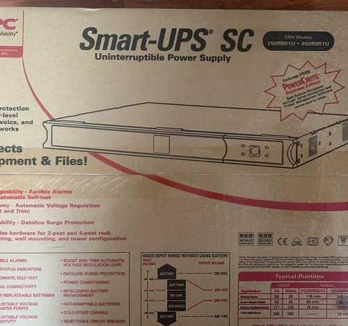 Ибп APC Smart-UPS SC 450 ва, 230 В