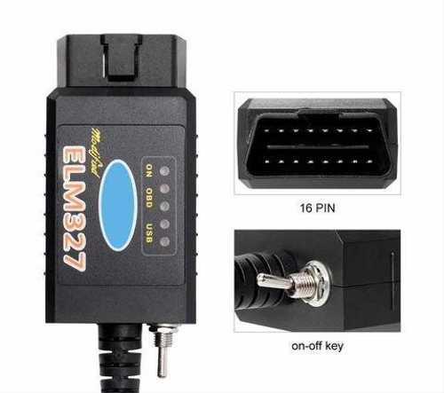 Elm327 USB ftdi/pic18f25k80, для Ford HS CAN/MS