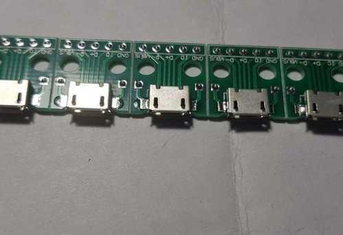 Micro USB на плате.гнездовой разъём