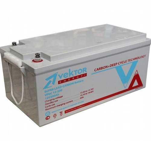 Аккумулятор Vektor Energy VPbC 12-200 carbon 200Ач