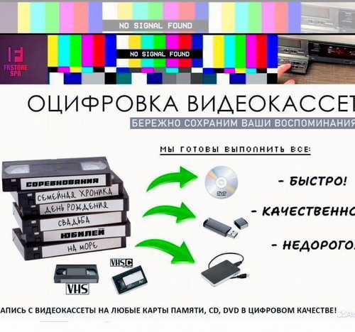 Оцифровка видеокассет vhs